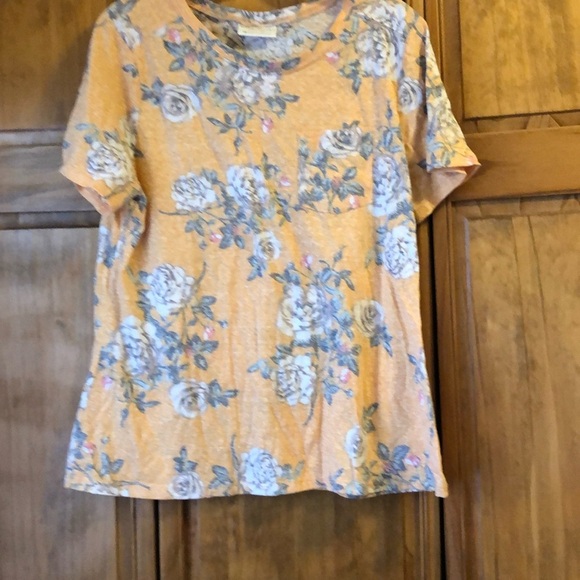 Bobbie Brooks | Tops | Butter Yellow Floral Print Womens Top Bobbie ...
